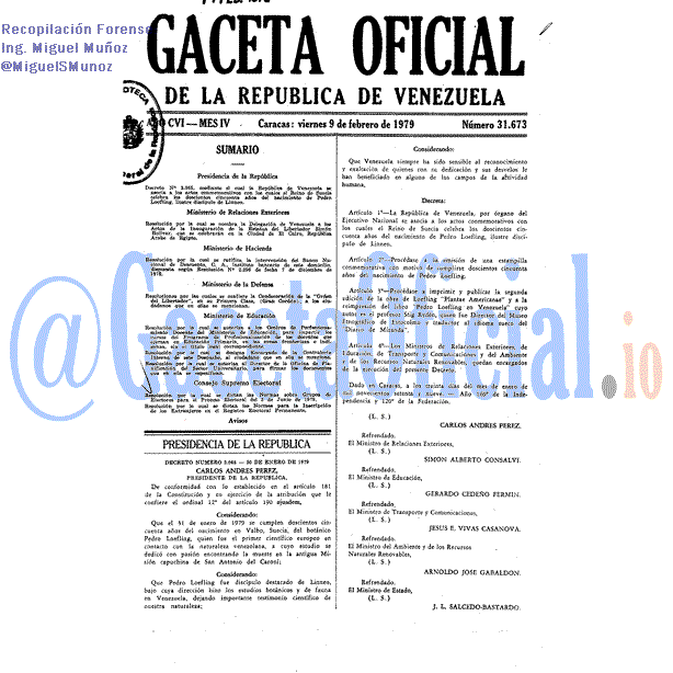 Gaceta Oficial 31673 1979-02-09